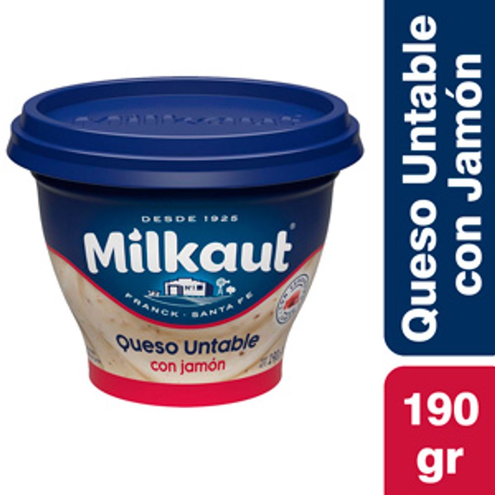 Queso Untable Milkaut Jamon 190 Gr - alberdisa