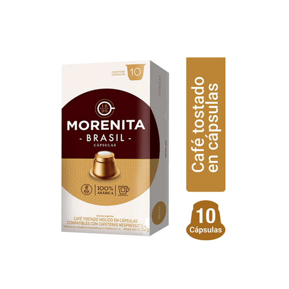 Cafe La Morenita Capsula Brasil 10x5.2g - alberdisa