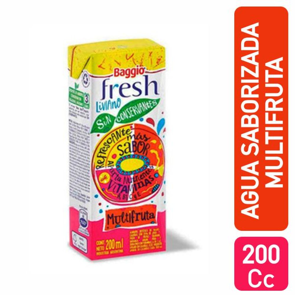 Agua Saborizada Baggio Fresh Multifruta 200Cc - alberdisa