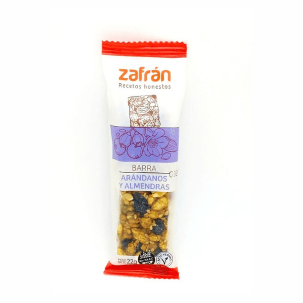 Barra Zafrán Arándanos y Almendras 22Gr - alberdisa