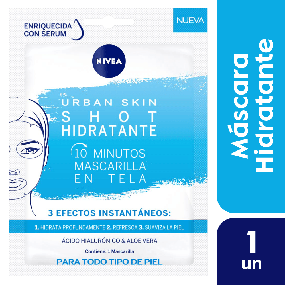 Máscara de Papel Nivea Shot Hidratante 1un - alberdisa Máscara de Papel Nivea Shot Hidratante 1un - alberdisa