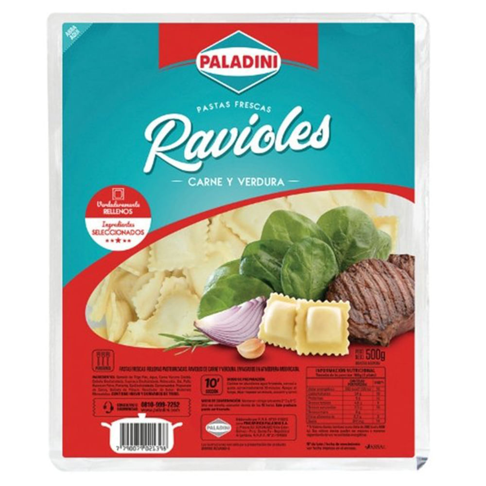 Ravioles Paladini Carne y Verdura 500Gr - alberdisa