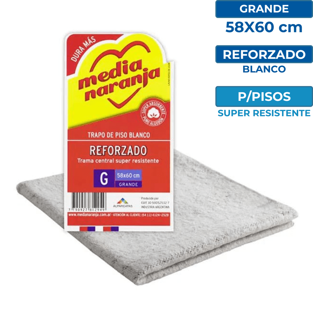 Trapo De Piso Media Nja G Ref Blanco 1un - alberdisa